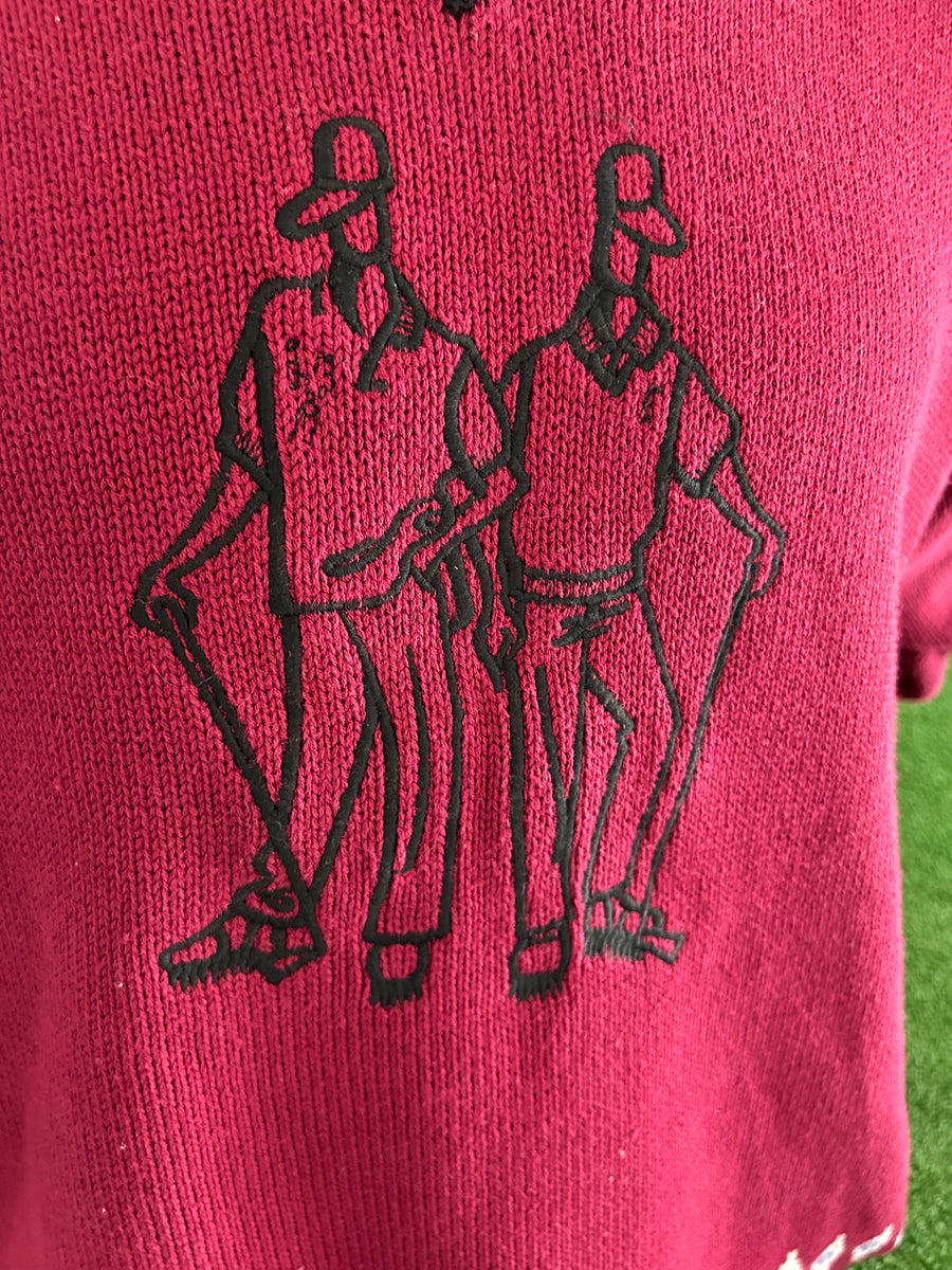 Vintage Pivot Rules “2 Fine Gentlemen” Burgundy V Neck XL Sweater ...